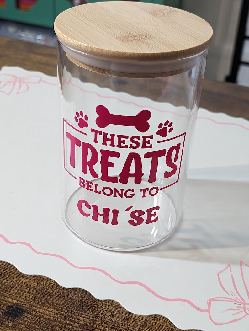 Customized Dog Treat Glass Jar - Etsy