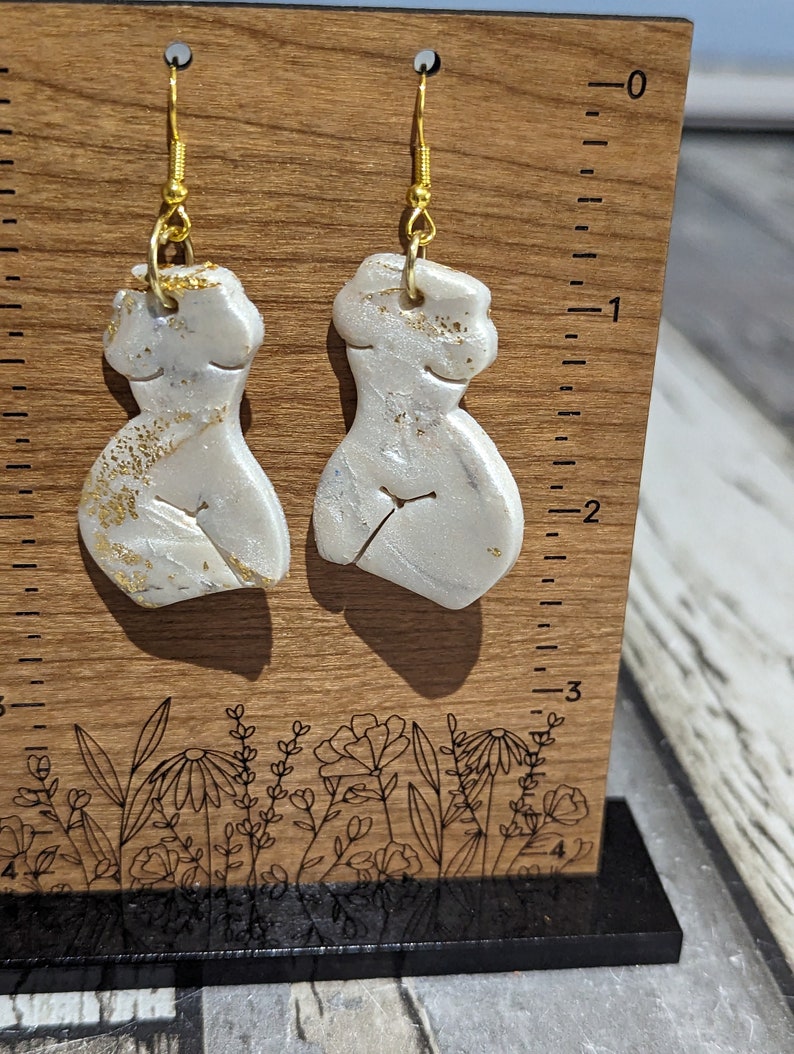 Female Form Abstract Clay Earrings - Etsy