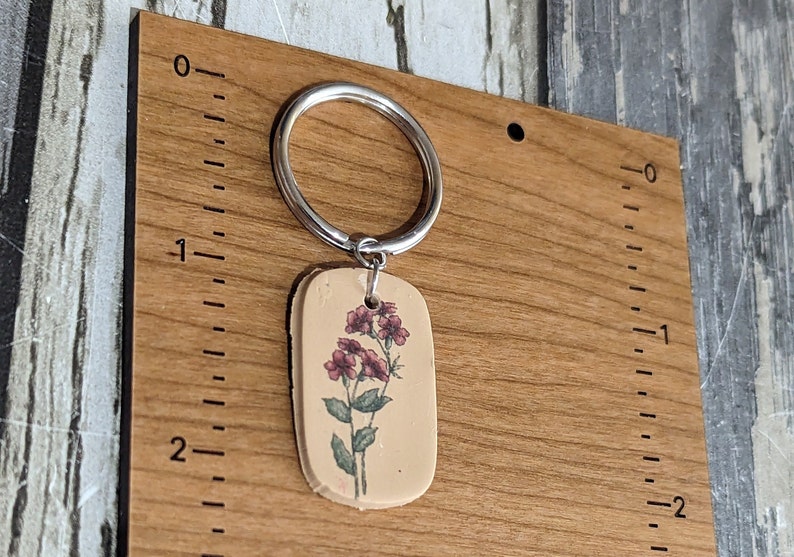Floral Imprinted Clay Bag Charm or Keychain - Etsy