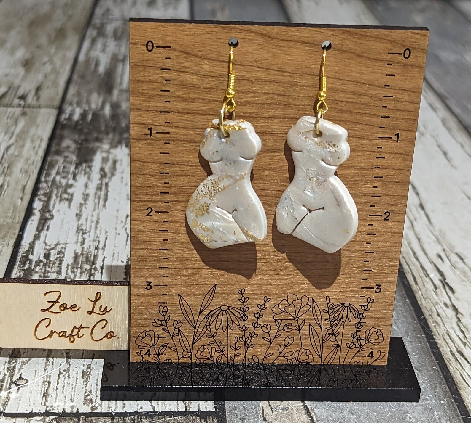 Female Form Abstract Clay Earrings - Etsy