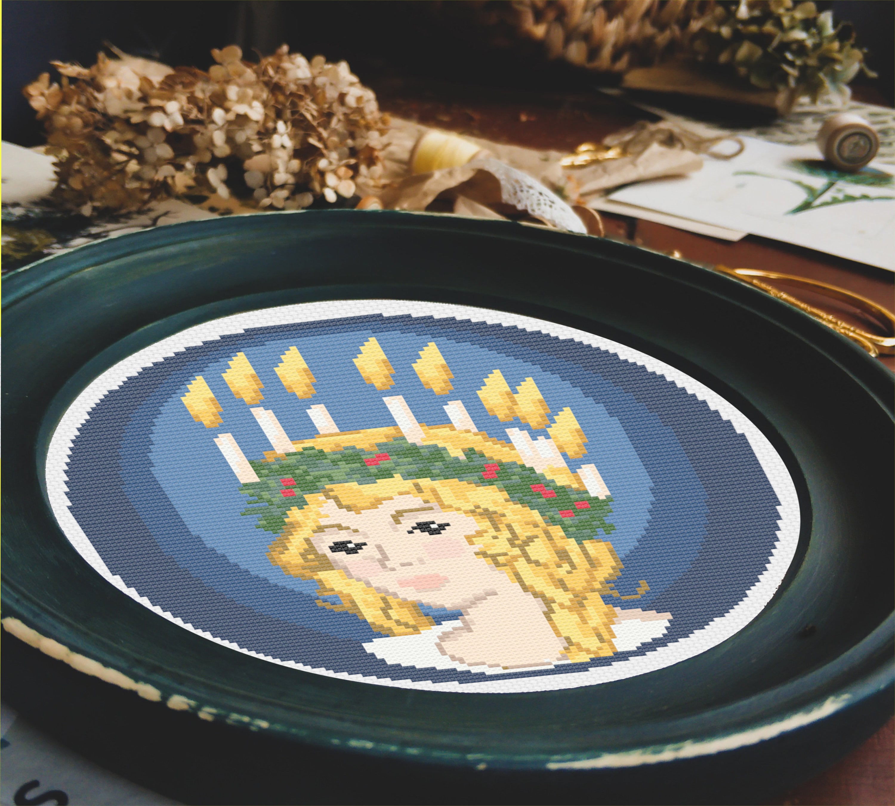 St Lucia's Day Cross-stitch Pattern - Etsy