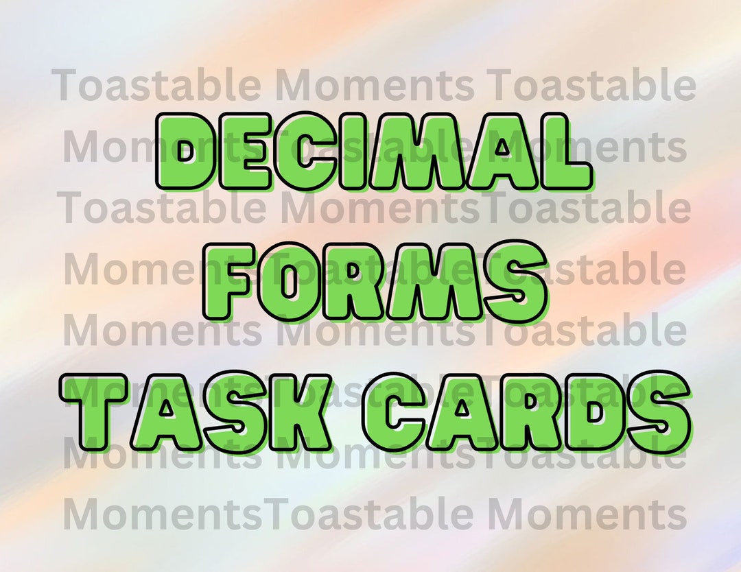 Decimal Forms Task Cards Digital Download - Etsy