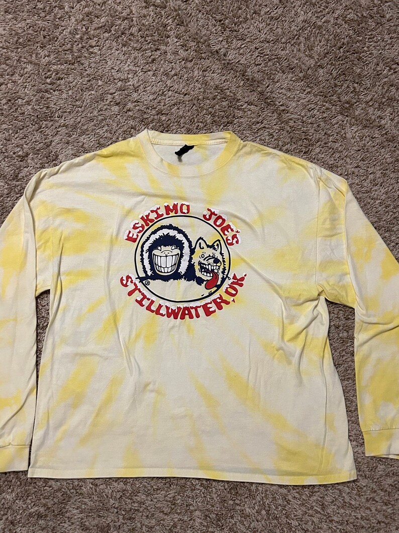 Yellow Vintage 90’s Eskimo Joe Long Sleeve Reverse Tie Dye Size XL - Etsy