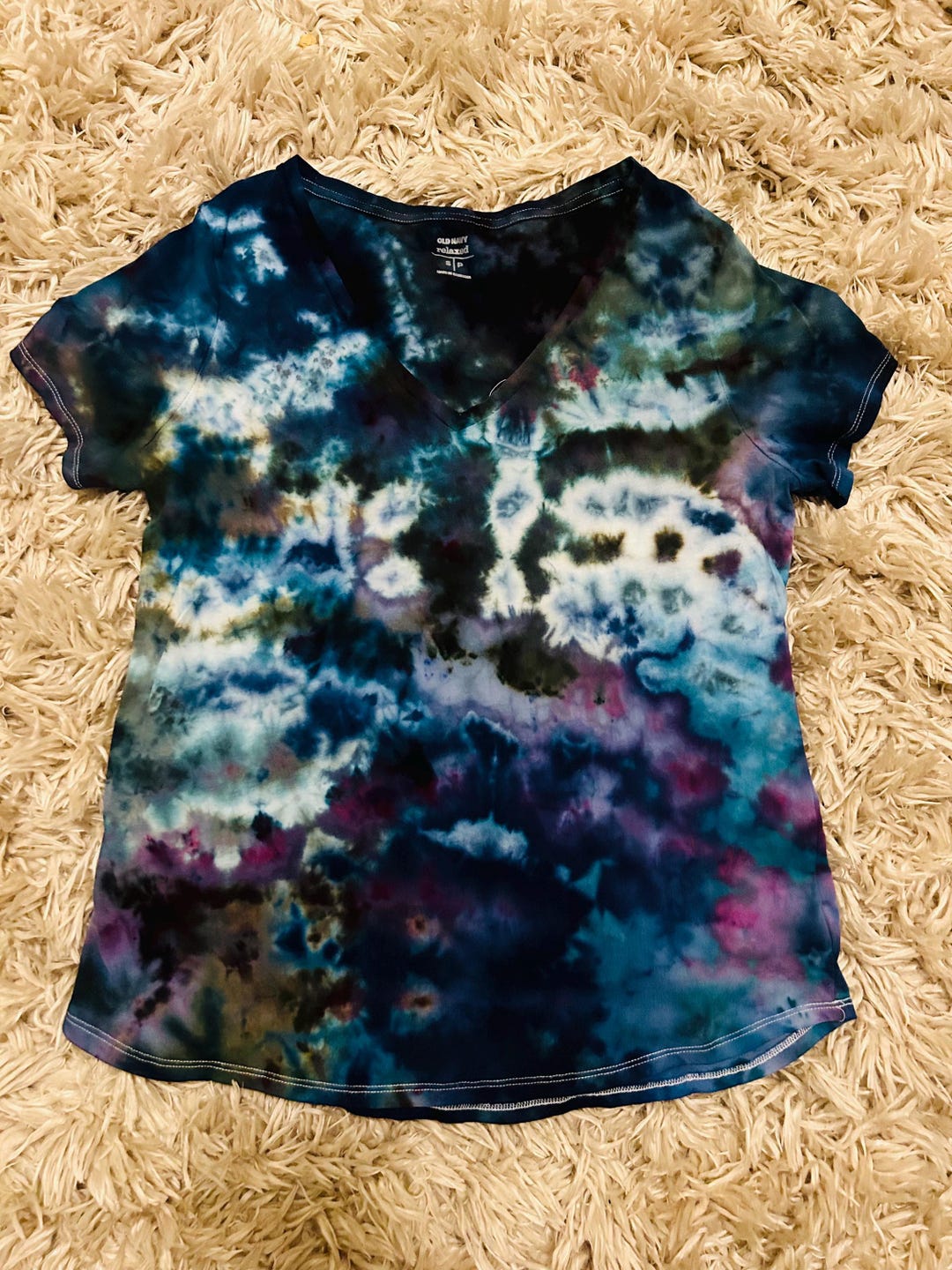 Ice Dye Scrunch Method Beautiful Color Combo Women’s Small Upcycled Old ...