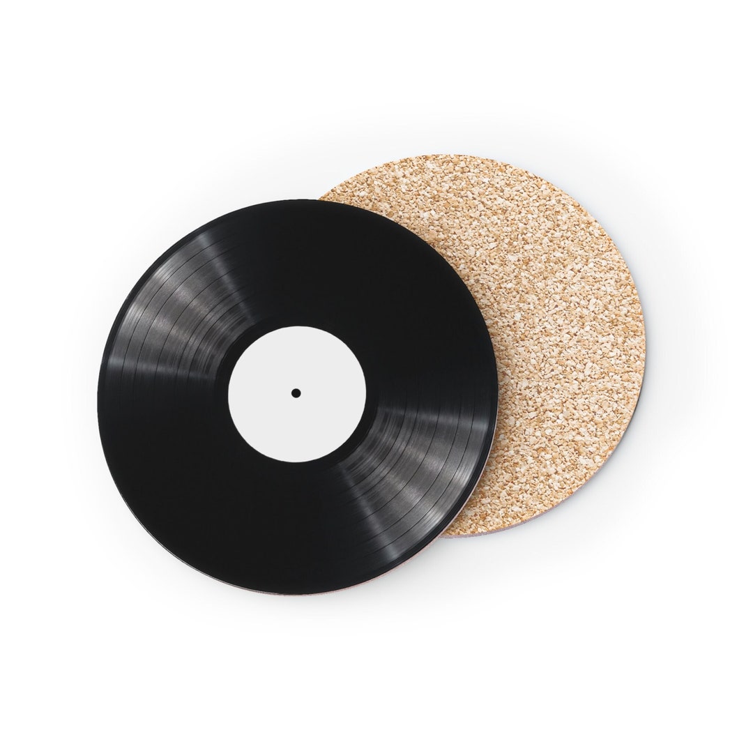 Record Coasters Set, Vinyl Record Style Coasters, Corkwood Round ...