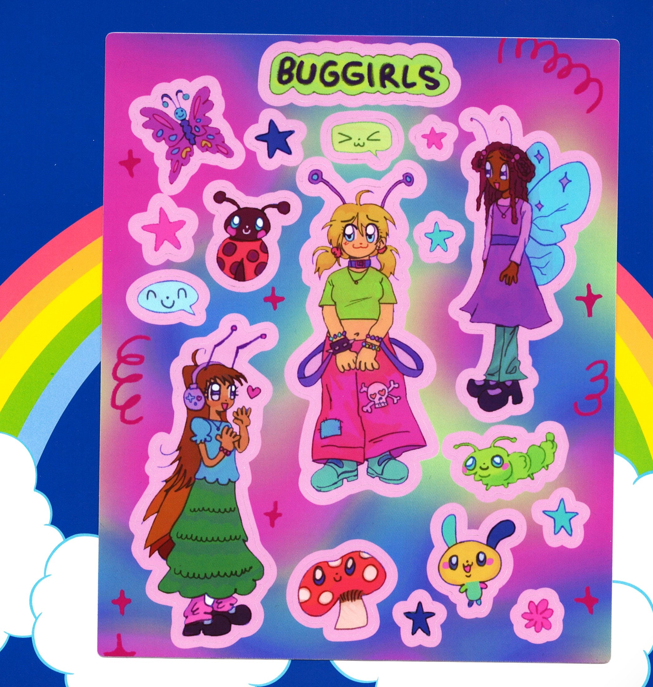 Bug Girls Vinyl Sticker Sheet - Etsy