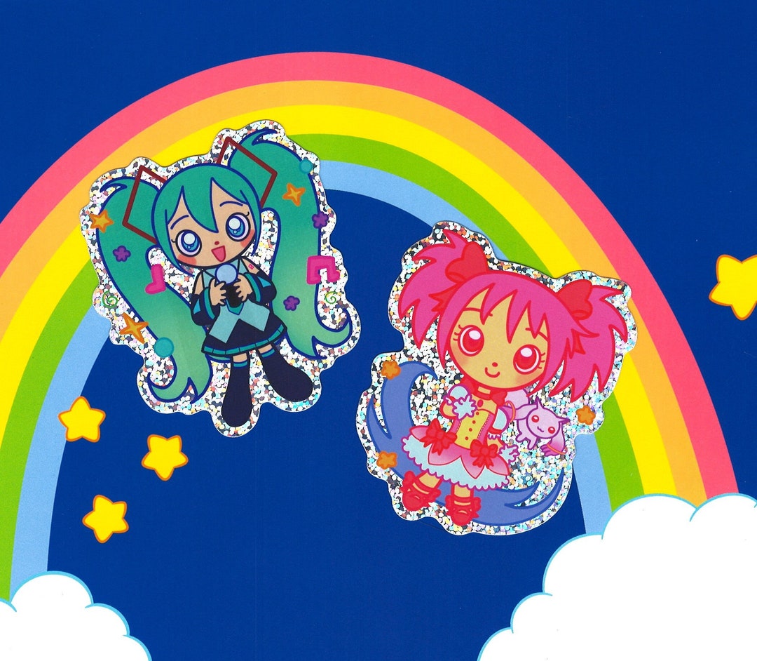 Miku & Madoka Glitter Stickers - Etsy