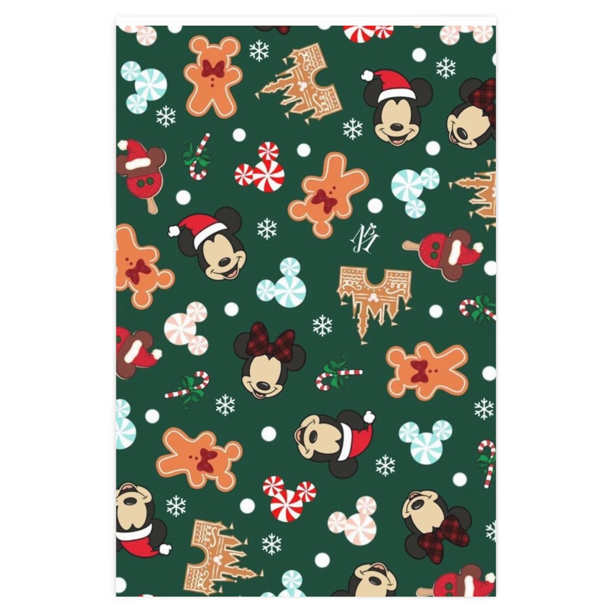 Christmas Gift Wrapping Paper Minnie Mouse Mickey Mouse Cartoon