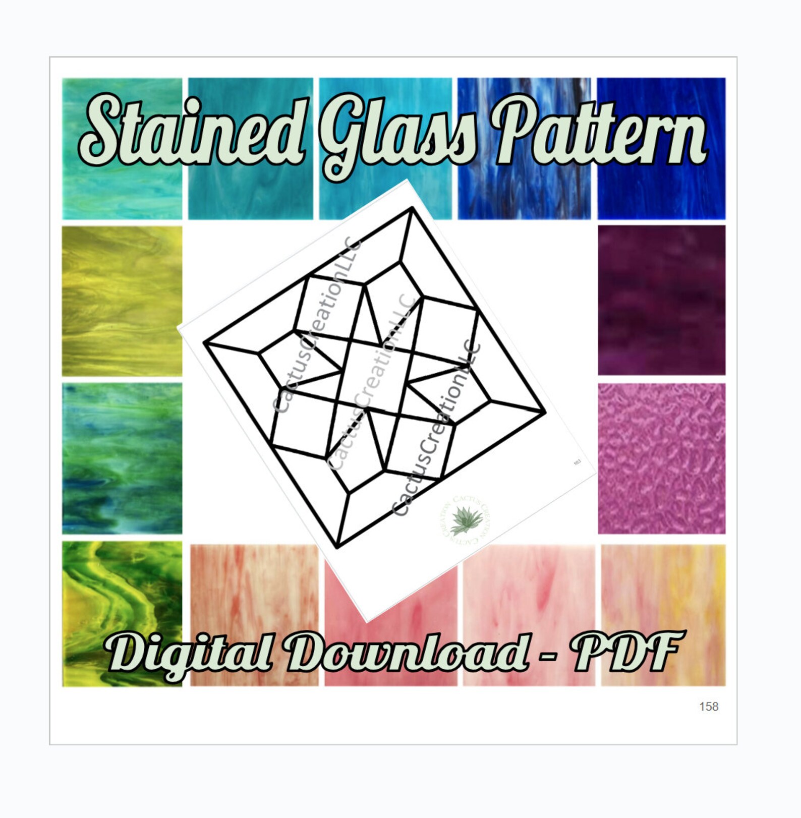 Stained Glass Pattern PDF Download - Etsy