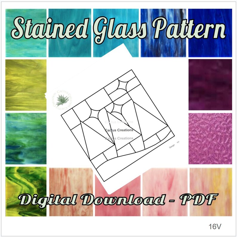 Stained Glass Pattern - SVG PDF Download Winter Trees 16V - Etsy