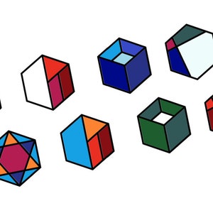 Stained Glass Pattern PDF Download Group 5 set of 6 - Etsy