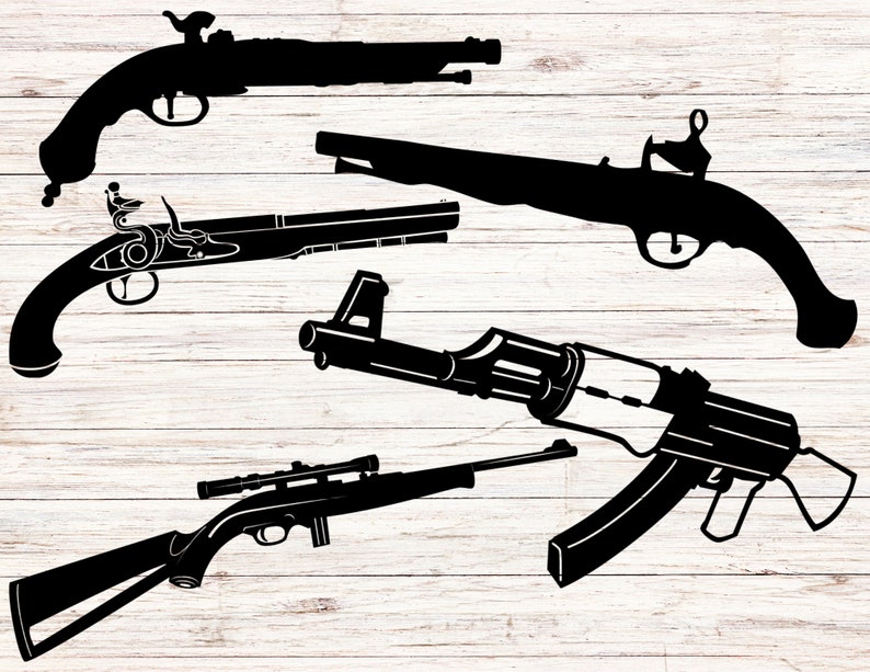 Gun SVG Bundle With 40 Different Designs of Different Rifles - Etsy