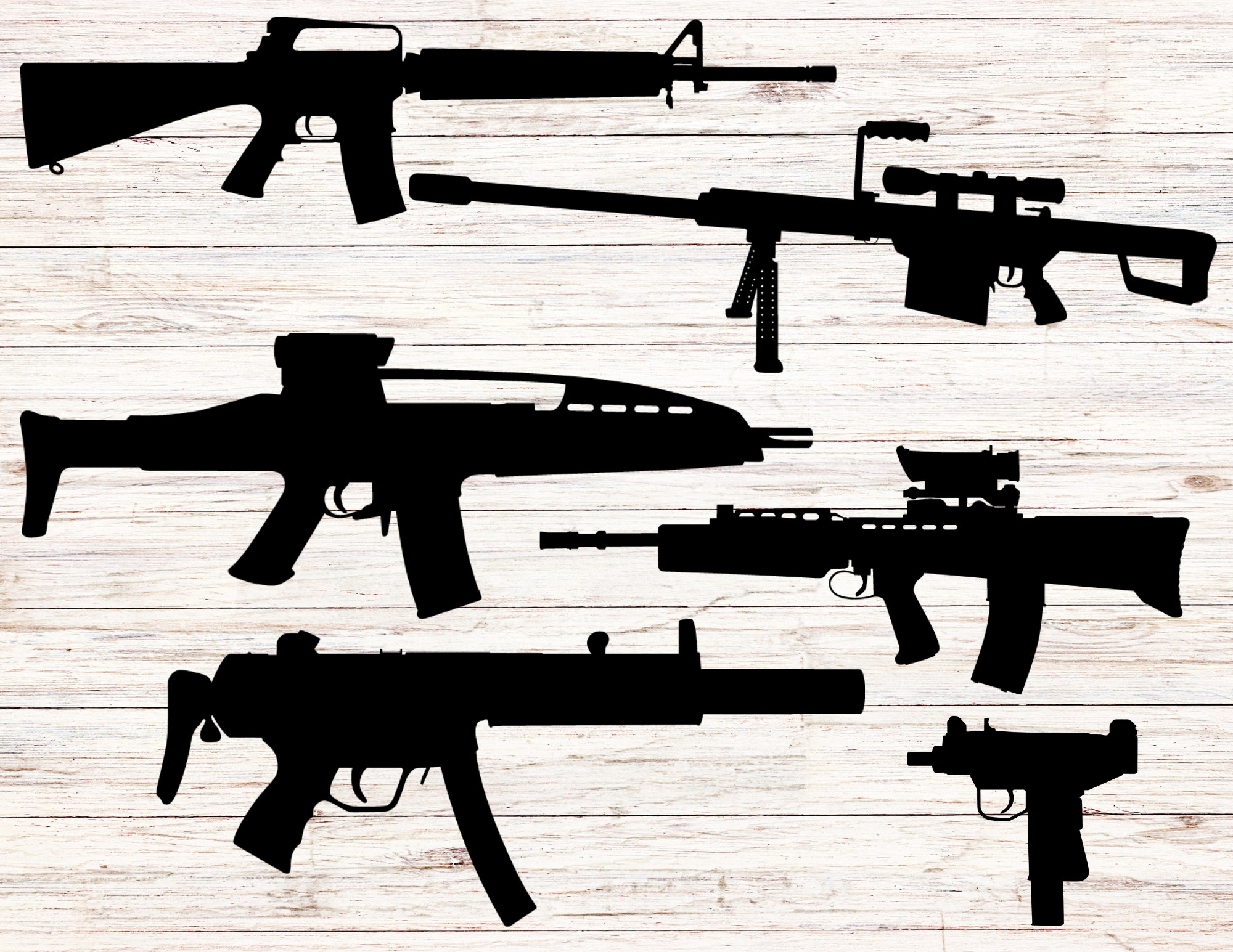 Gun SVG Bundle With 40 Different Designs of Different Rifles - Etsy