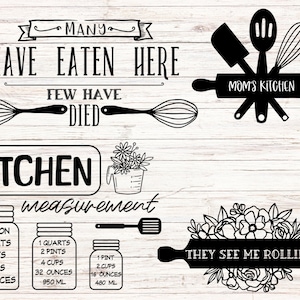 Food and Kitchen Phrases SVG Bundle - Etsy