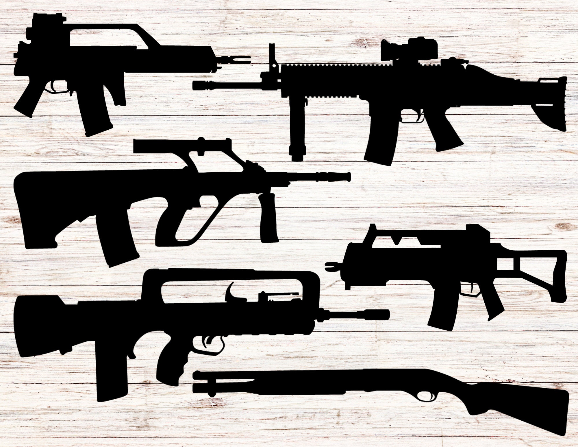 Gun SVG Bundle With 40 Different Designs of Different Rifles - Etsy