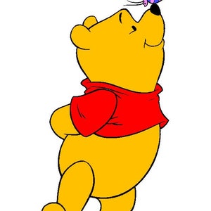 File Bundle: Pooh With Butterfly JPG, PNG, and Cross Stitch Pattern PDF ...