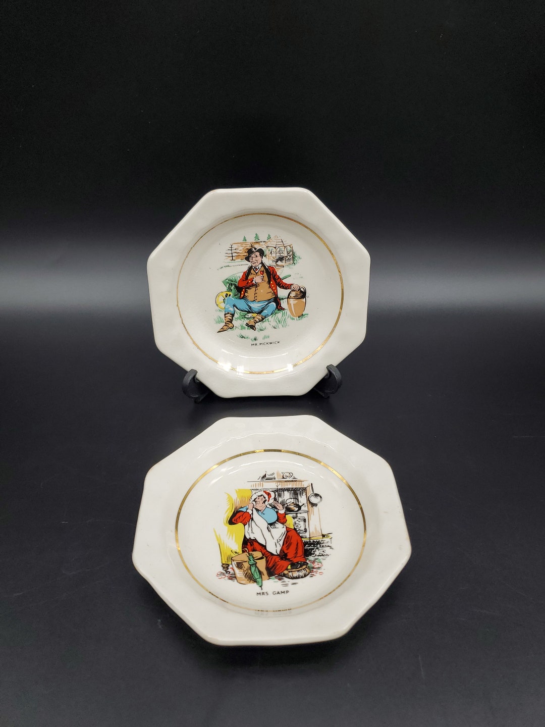 Wade Characters From Dickens on Pottery Dishes With Original Box - Etsy