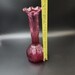 Vintage Angelo Rossi Cranberry Glass Vase Ruffled Edge Handblown Canada ...