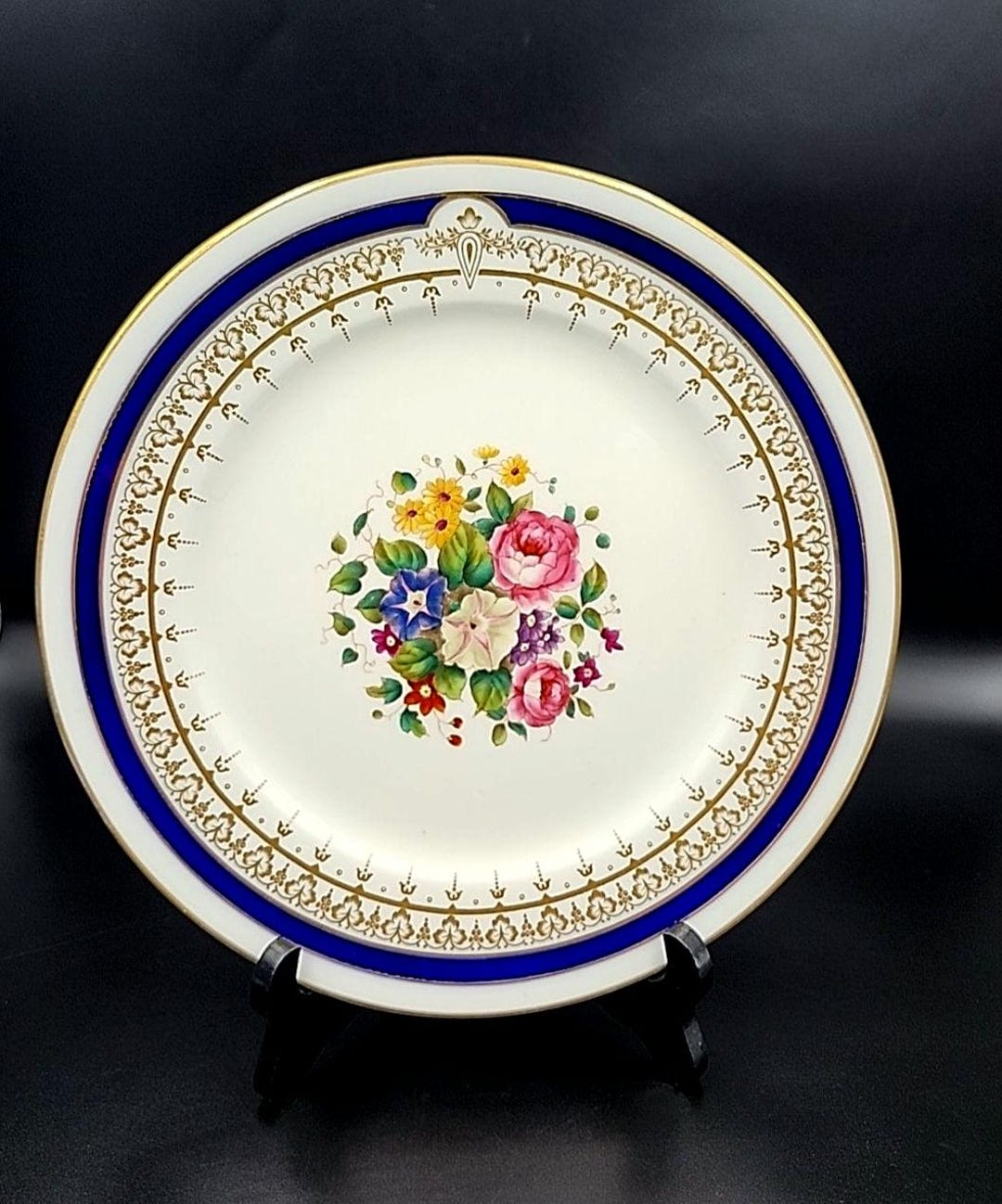 Antique Royal Cauldon Ltd England Dinner Plate 16cm Floral Center ...