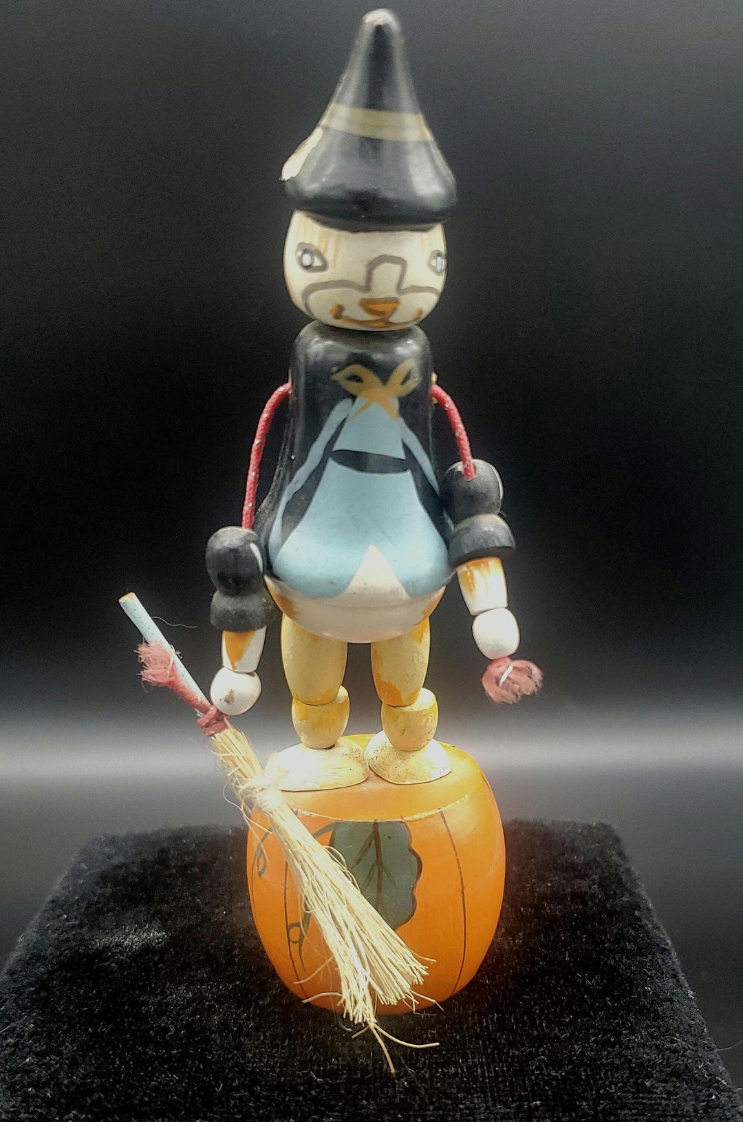 Vintage Push Puppet Catwitch With Broom - Etsy