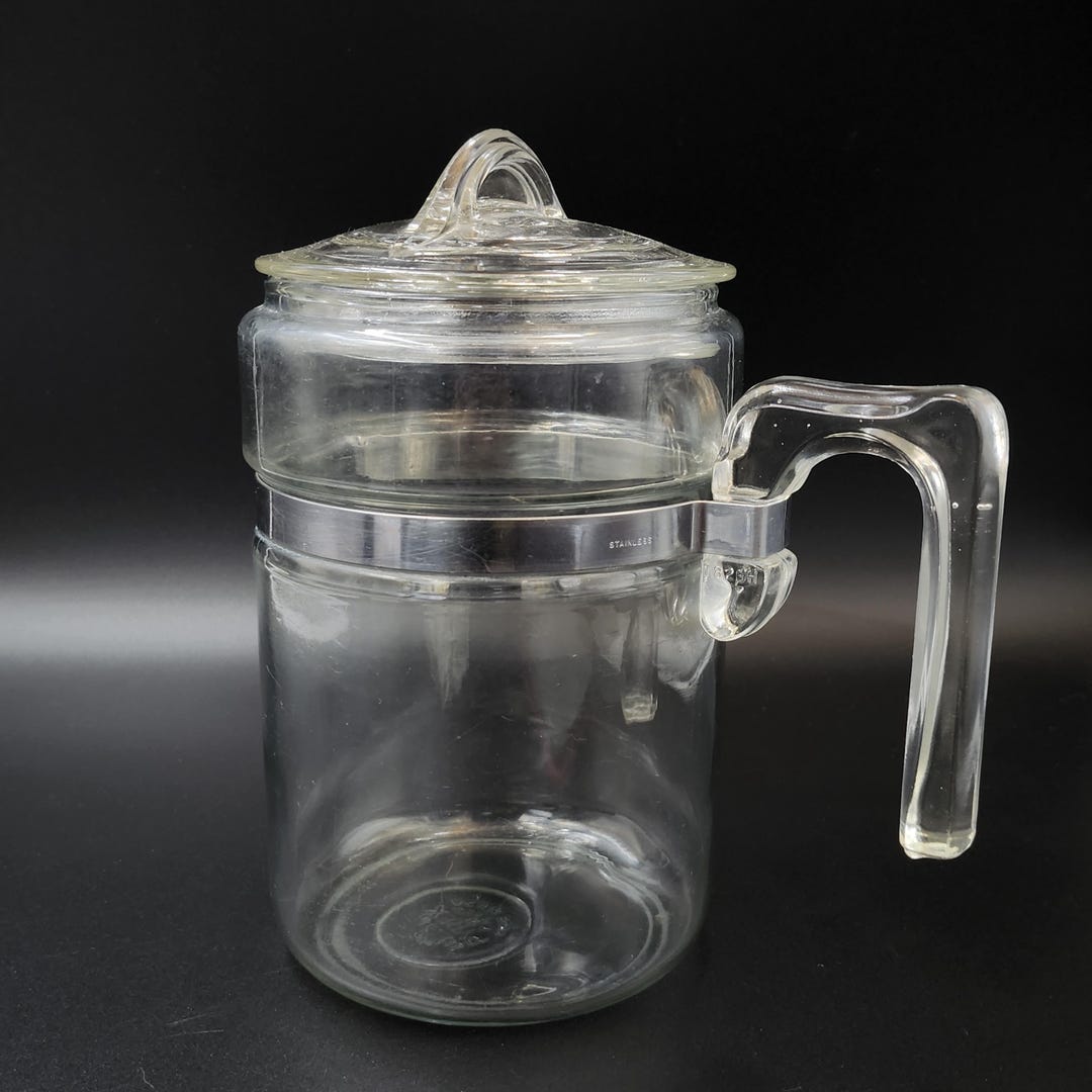 Pyrex Flameware 1950s Six Cup Coffee Pot 7826 Straight Handle (pot ...