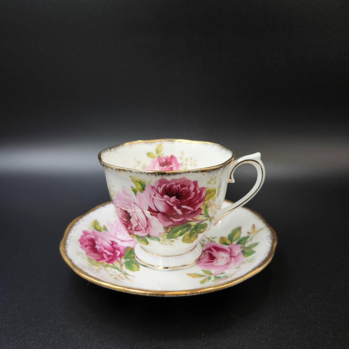 Royal Albert "american Beauty" Hampton Tea Cup & Saucer Large Pink ...