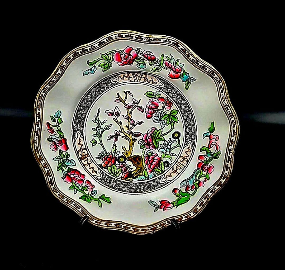 Antique Coalport China Dessert Plate, Handpainted Indian Tree Pattern ...