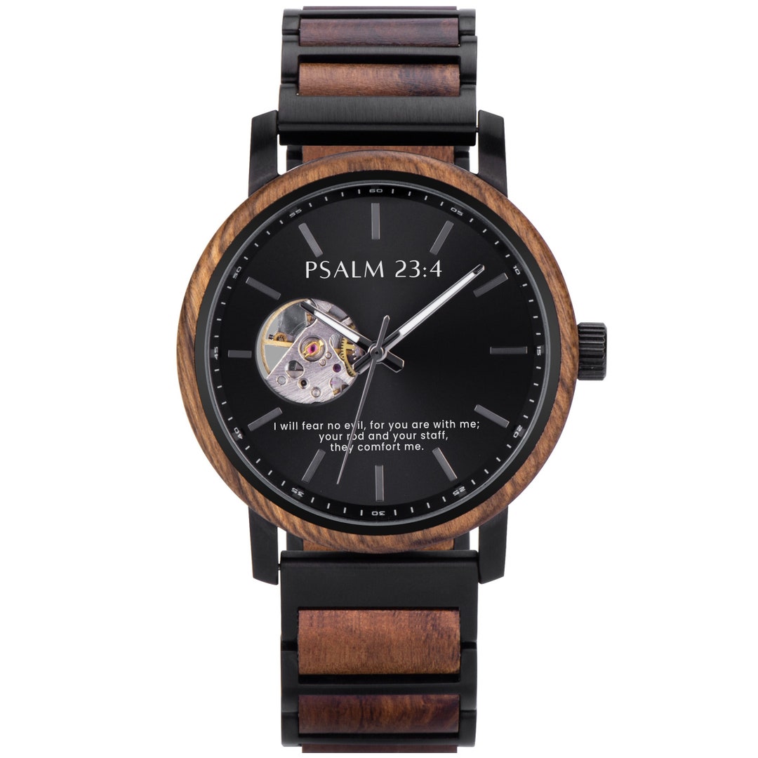 Custom Christian Gifts, Religious Watch for Men, Wooden Watch, Bible ...