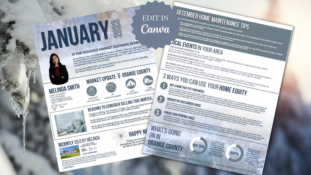 Editable January Real Estate Newsletter - Etsy