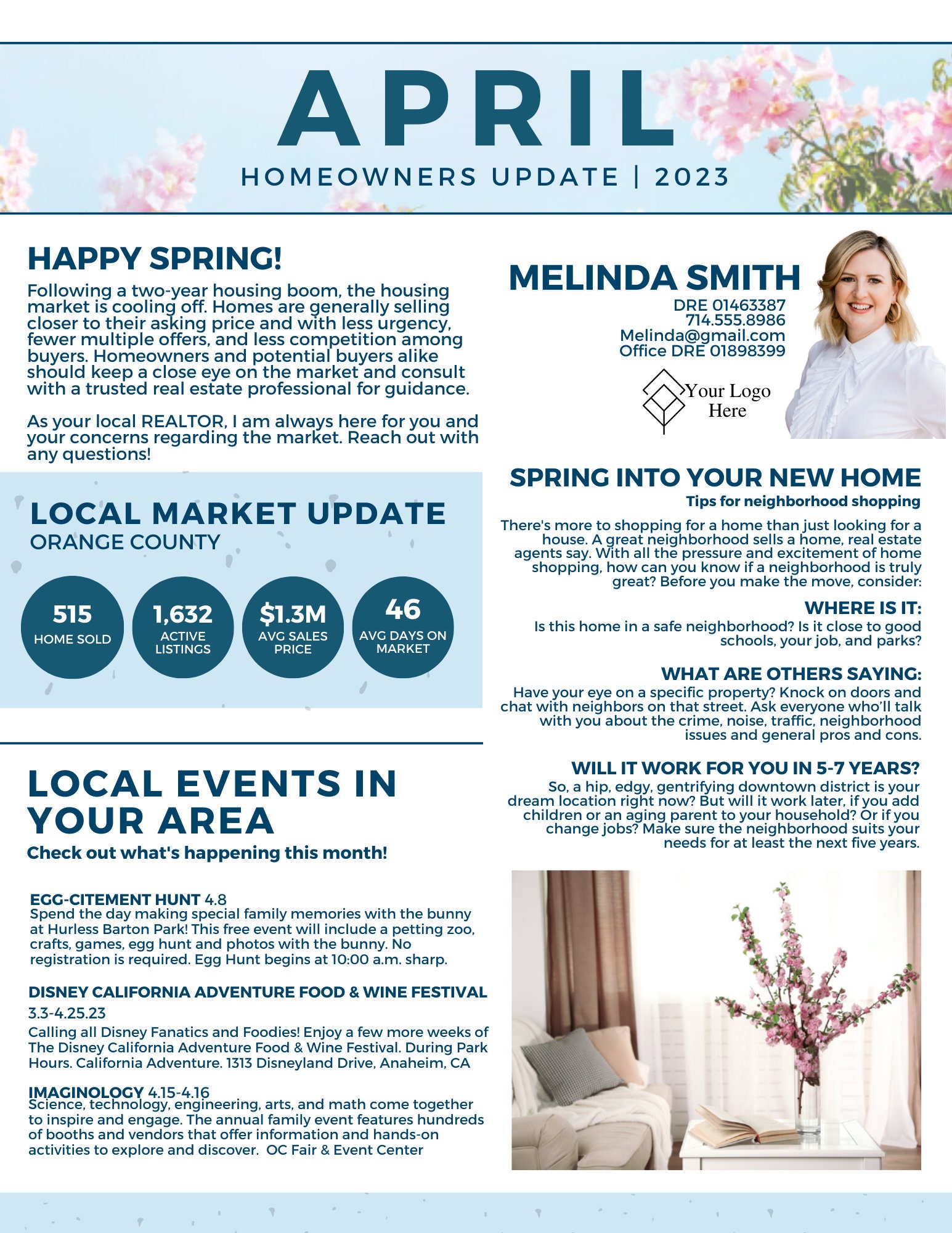Editable April Real Estate Newsletter - Etsy