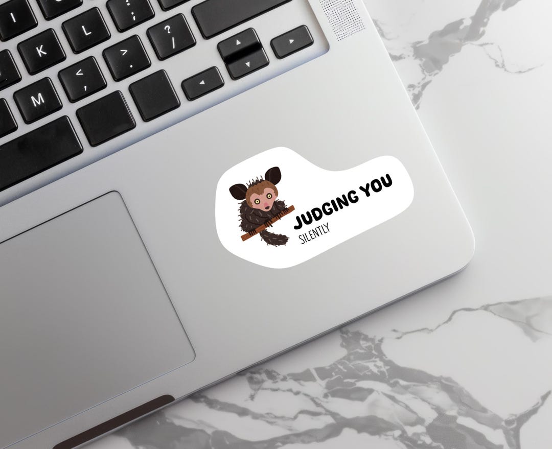 Judging You Silently Aye-aye STICKER, for Water Bottles, Laptops ...
