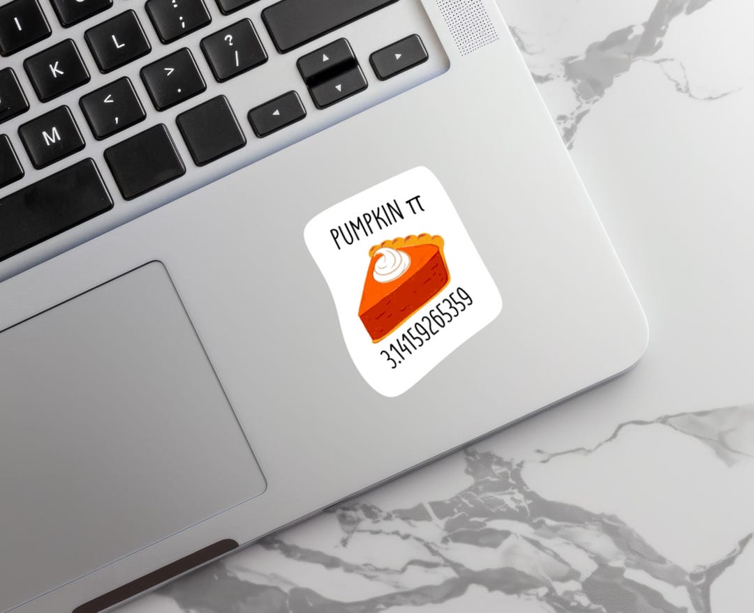 Pumpkin Pi Math Pun STICKER, for Water Bottles, Laptops, Planners ...