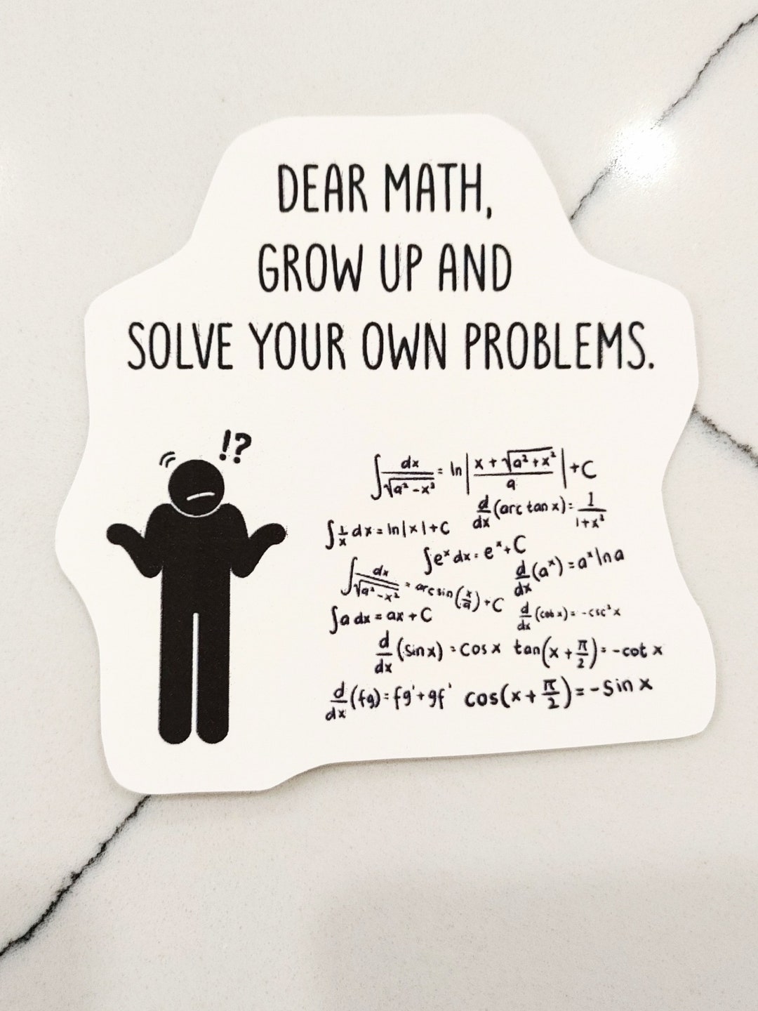 Dear Math Grow up and Solve Your Own Problems Sticker - Etsy