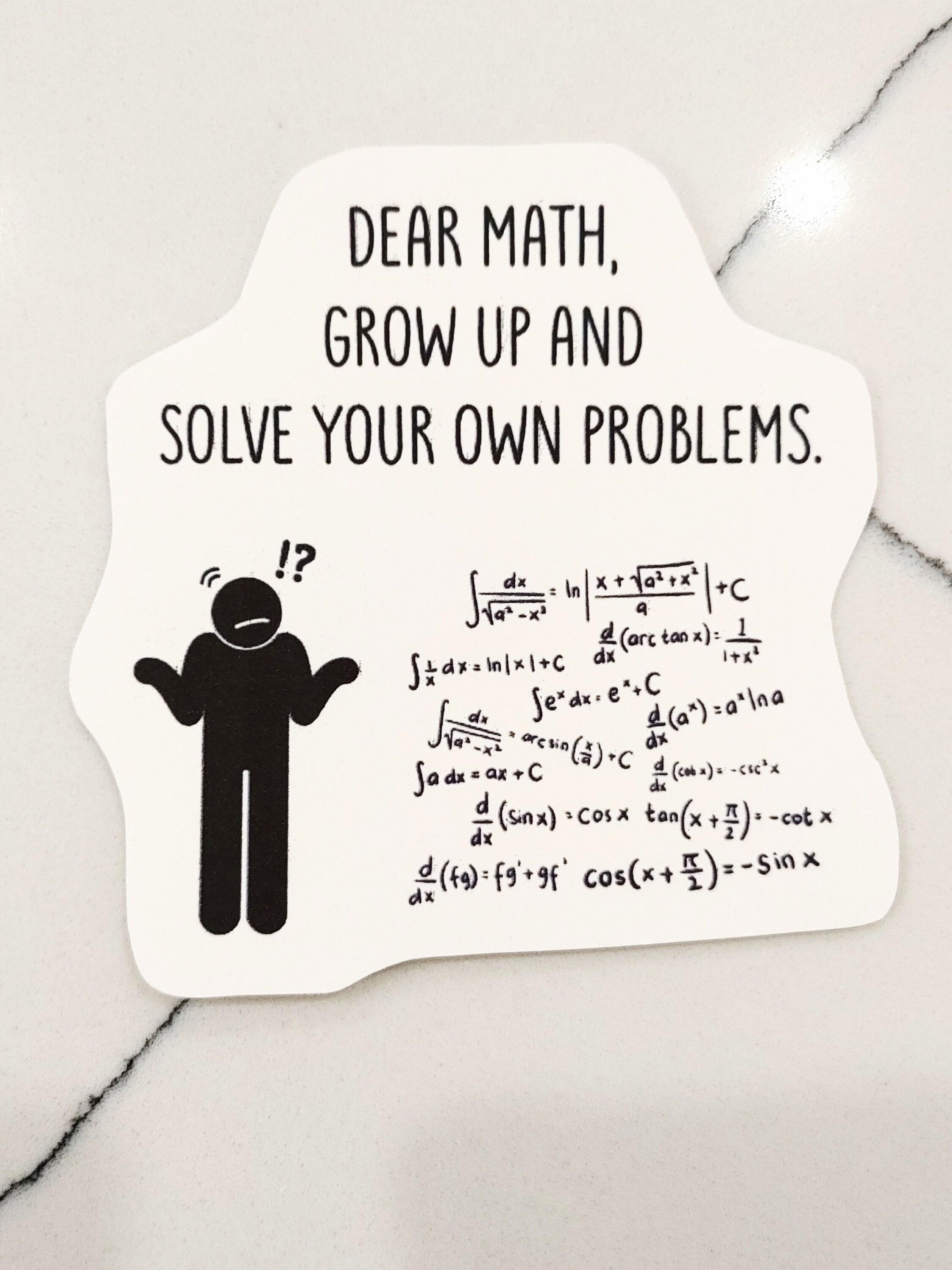 Dear Math Grow up and Solve Your Own Problems Sticker - Etsy