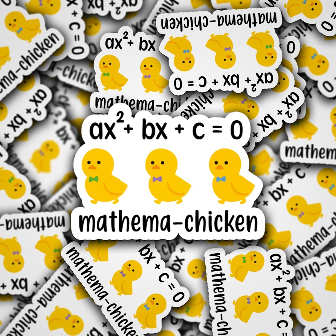 Mathema-chicken Math Equation STICKER, for Water Bottles, Laptops ...