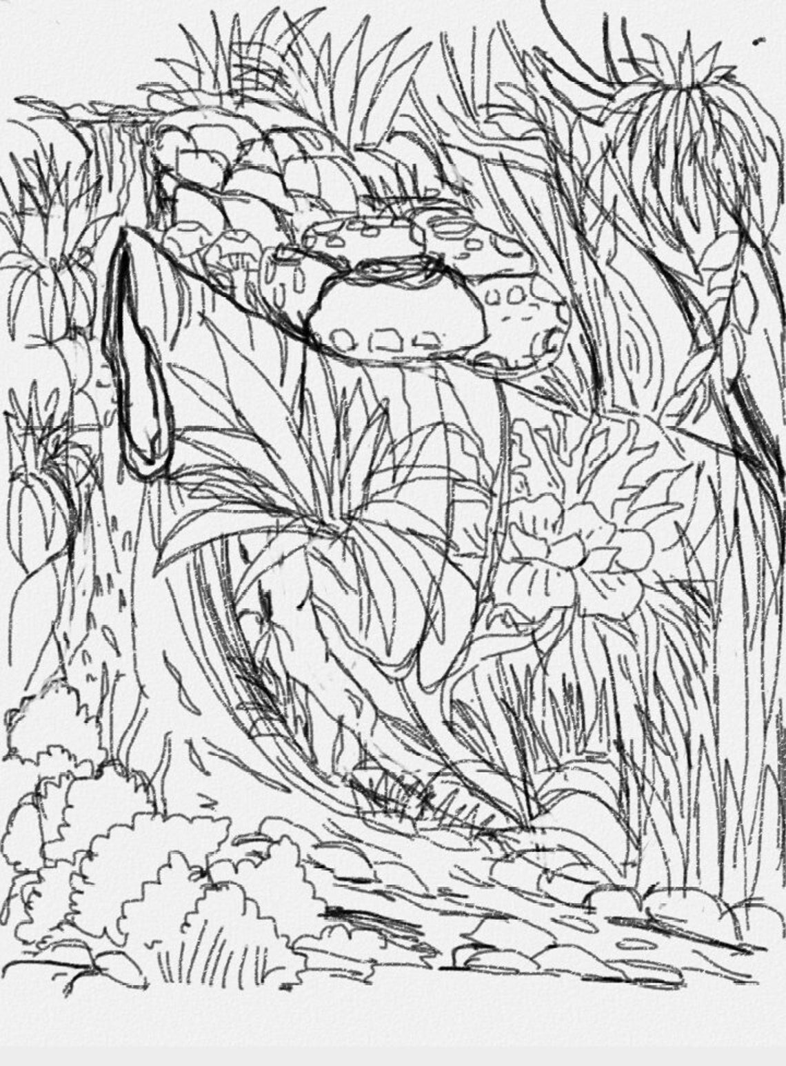Printable Drawing of Waterfall A4 Size - Etsy