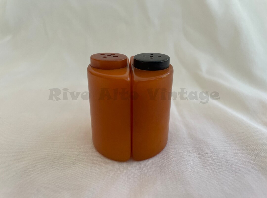 Vintage Half Moon Catalin Bakelite Salt and Pepper Shakers in ...
