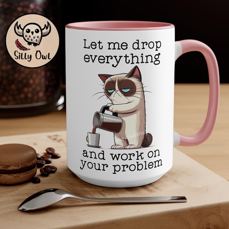 Funny Grumpy Cat Coffee Mug: Sarcastic Co-worker Gift - Etsy