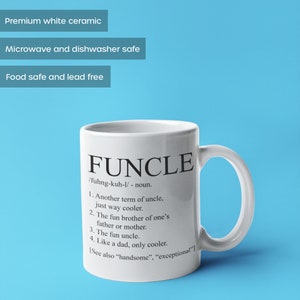 FUNCLE Coffee Mug | Uncle Mug | Funcle Like a Dad Gift | Best Uncle ...