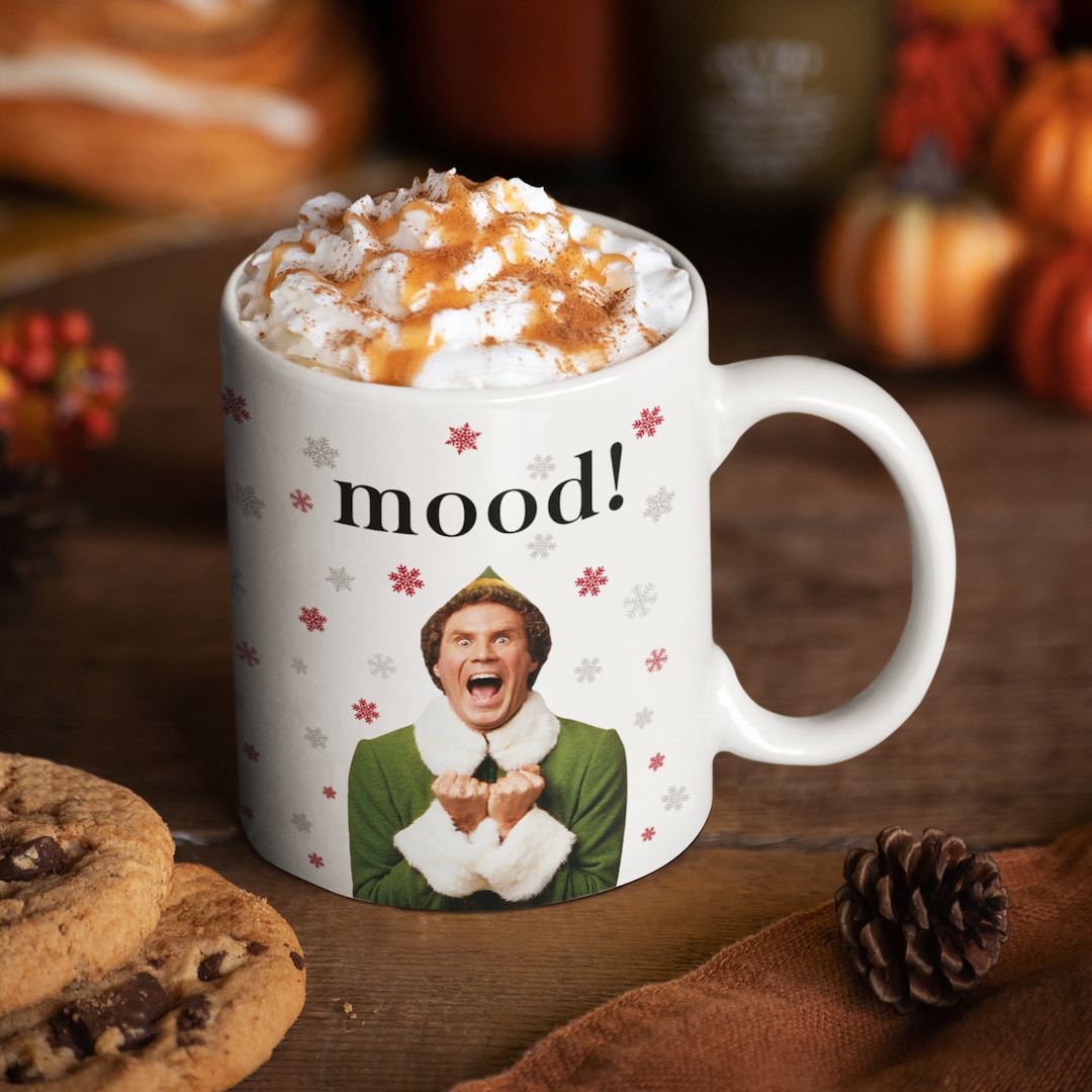 Buddy the Elf Coffee Mug, Christmas Cheer Cup, ELF MOOD, Will Ferrell ...