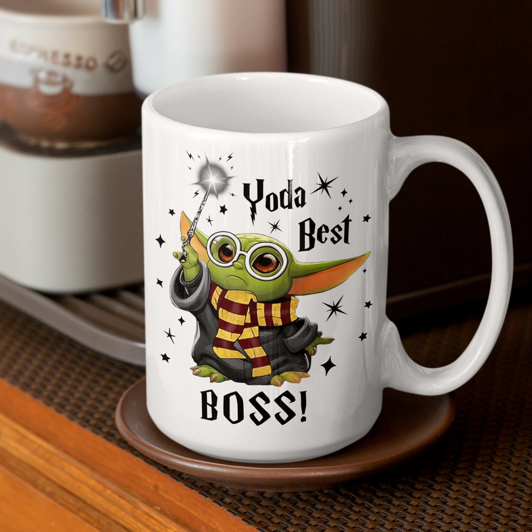 Yoda Best Boss Mug, Best Boss Ever Coffee Cup, Grogu Wizard, Funny ...
