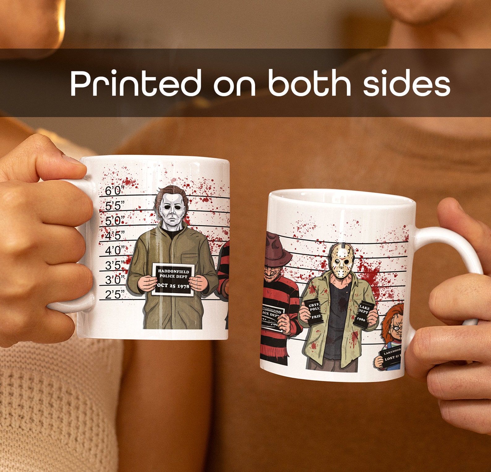 Horror Icons Mugshot Coffee Mug: Slasher Villains Halloween Cup - Etsy