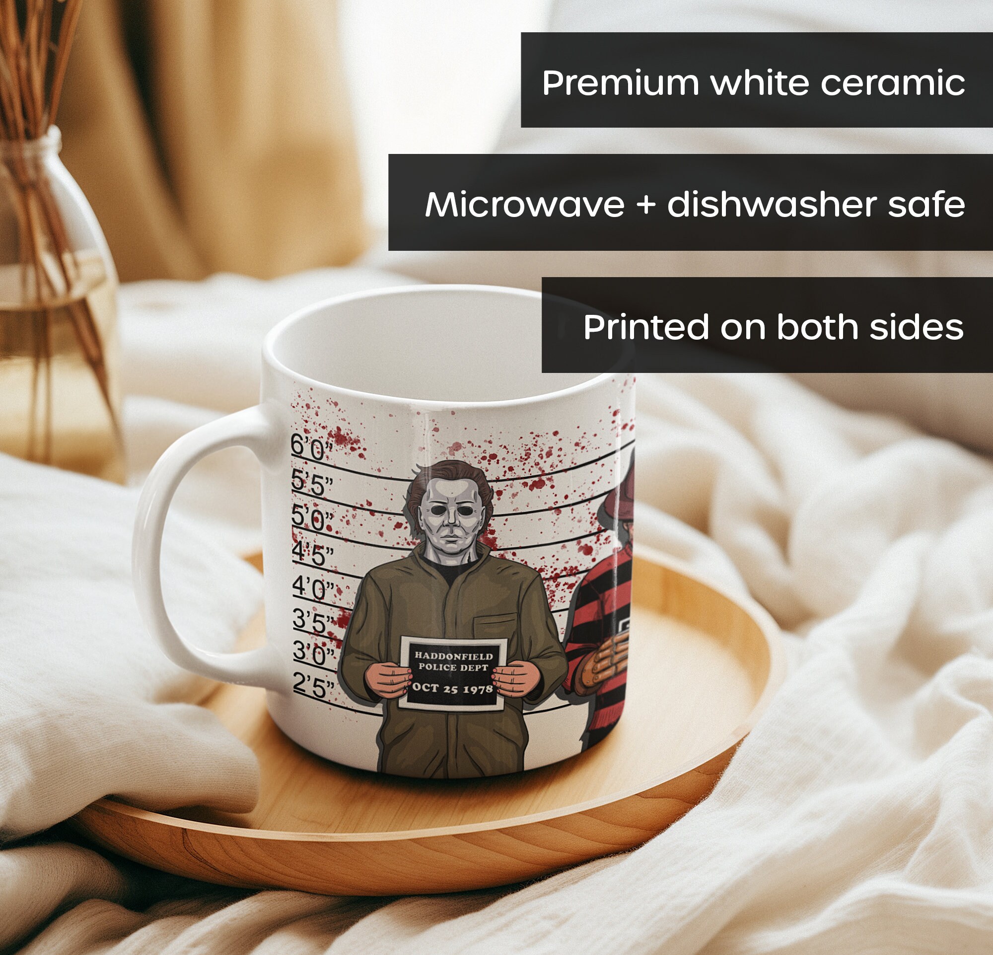 Horror Icons Mugshot Coffee Mug: Slasher Villains Halloween Cup - Etsy