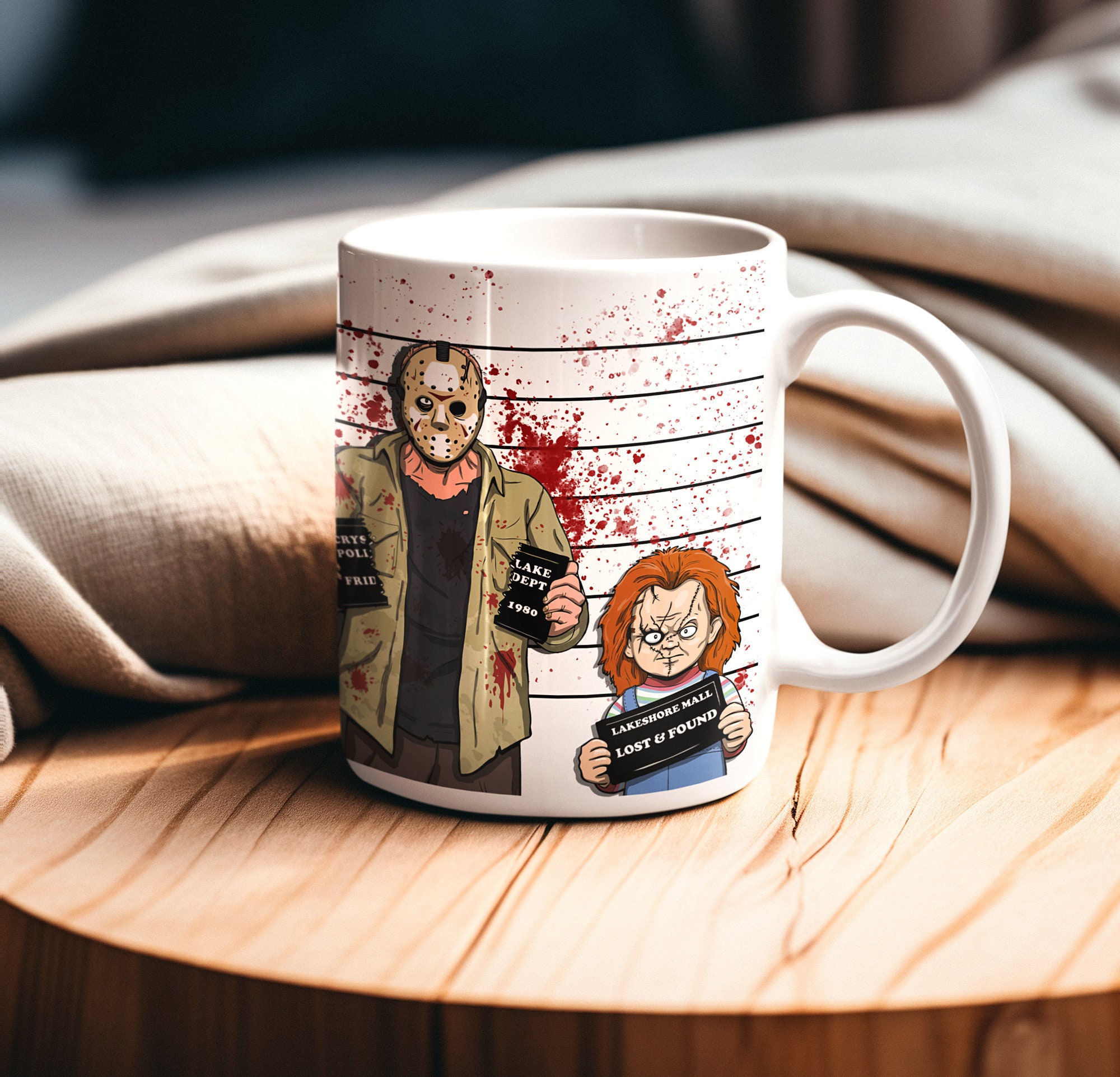 Horror Icons Mugshot Coffee Mug: Slasher Villains Halloween Cup - Etsy