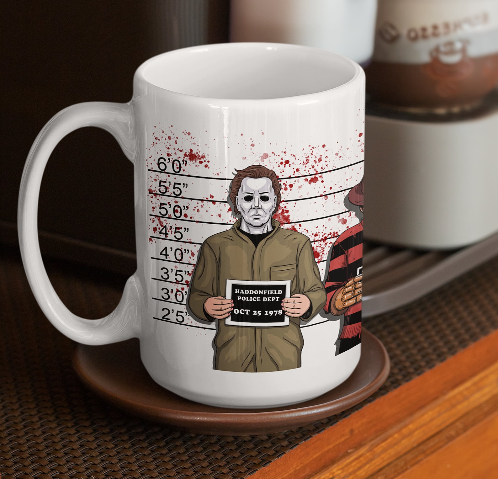 Horror Icons Mugshot Coffee Mug: Slasher Villains Halloween Cup - Etsy