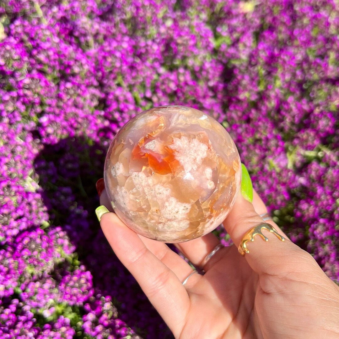 Flower Agate Sphere - Beautiful Large Crystal Sphere - AAA Quality ...