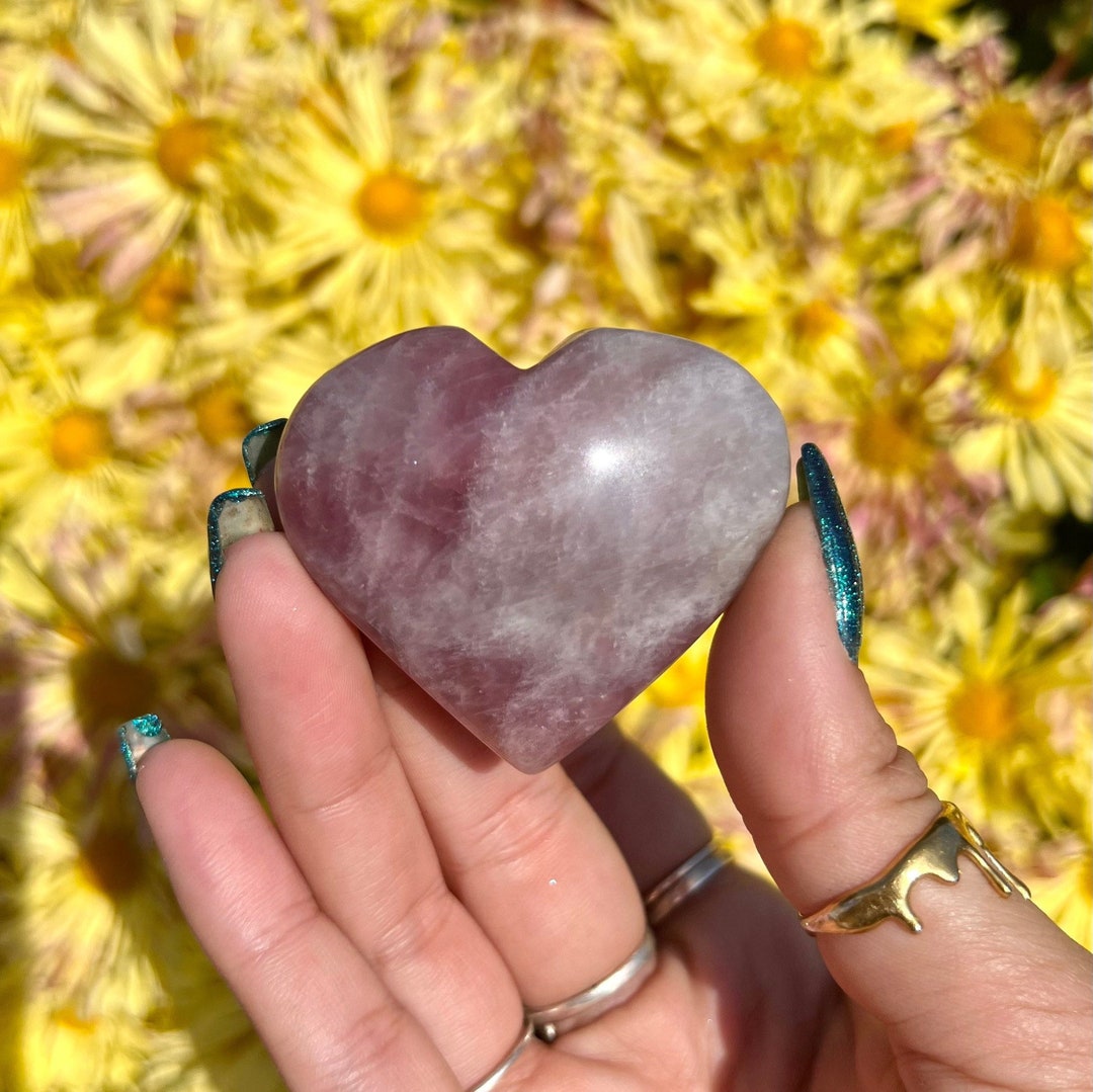 Lavender Rose Quartz Puffy Heart - Beautiful High Quality Purple Rose ...