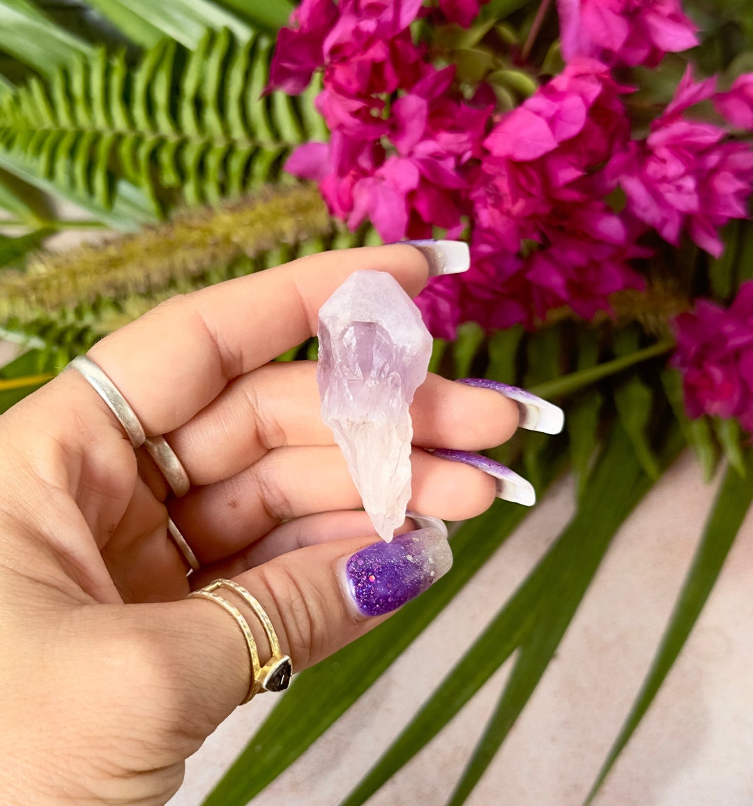Rare Lithium Amethyst Lemurian Point Super Rare Lithium on Amethyst ...
