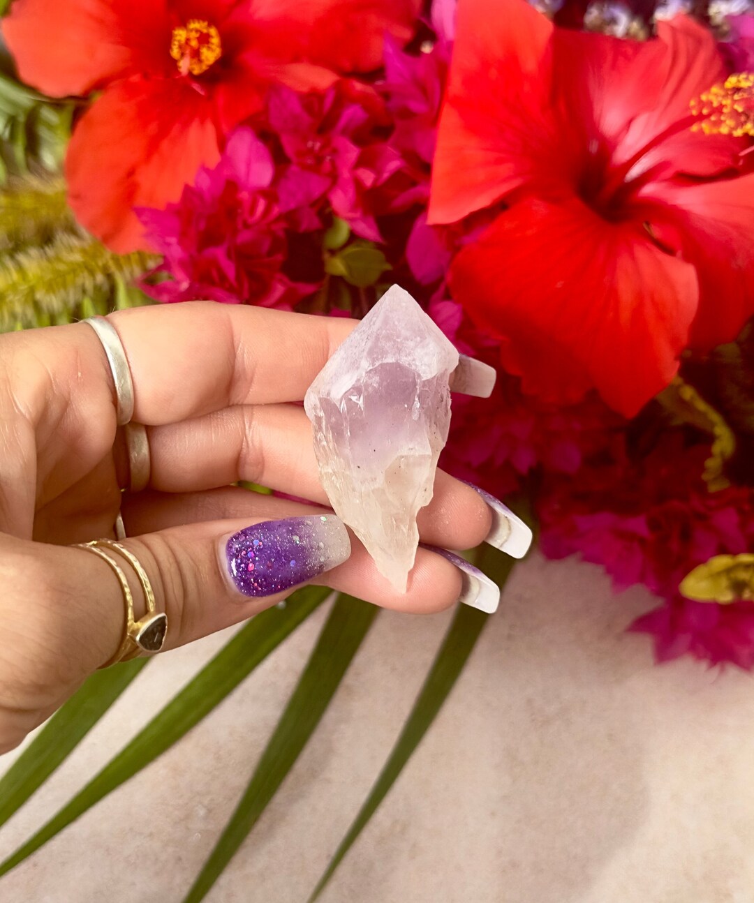 Rare Lithium Amethyst Lemurian Point Super Rare Lithium on Amethyst ...