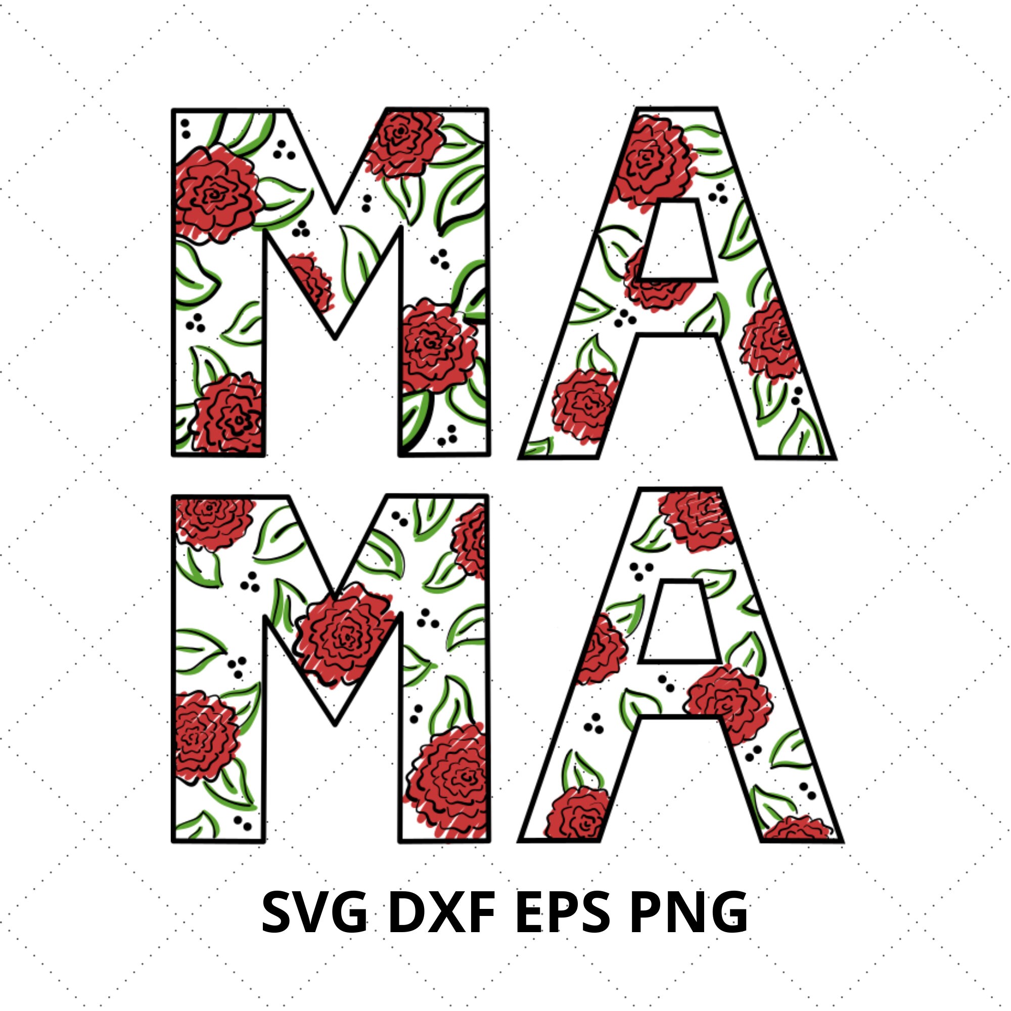 Floral MAMA Design SVG DXF Eps Png - Etsy